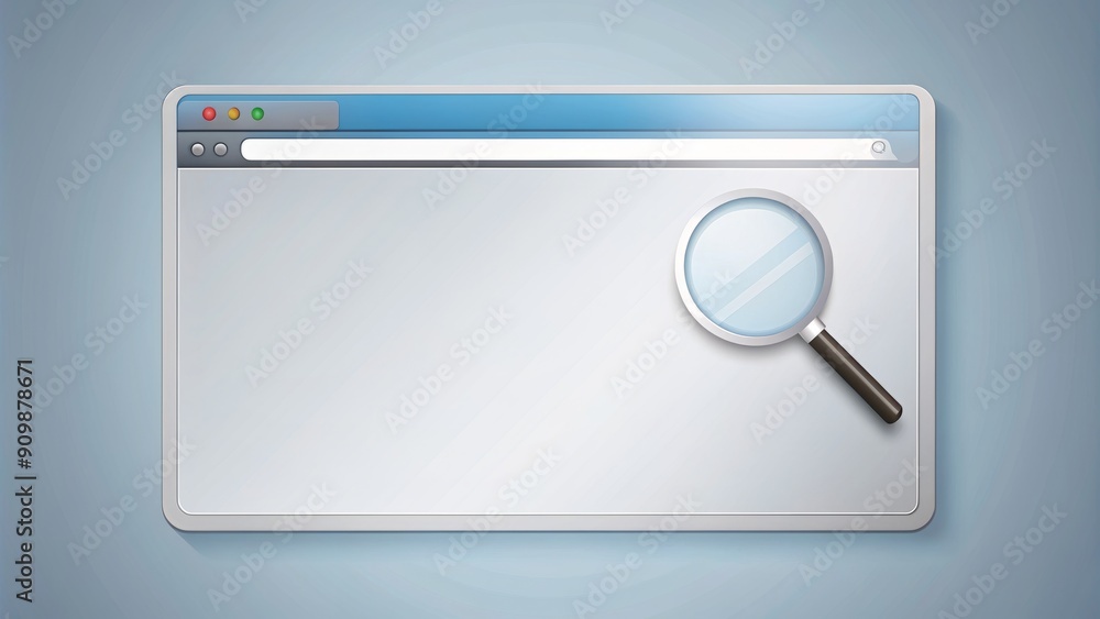 ภาพประกอบสต็อก Modern web browser interface with blank search bar and ...