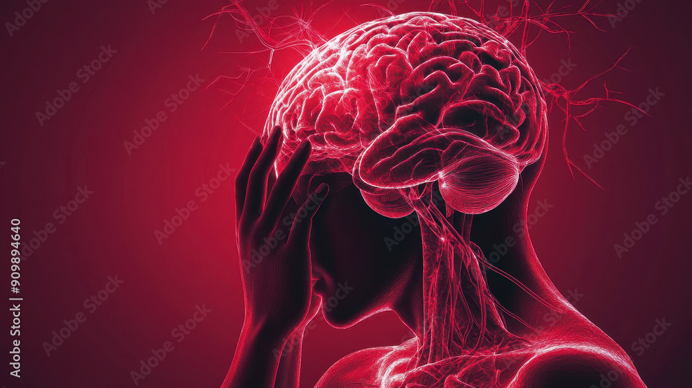 World Stroke Day. the human brain. pain in the head. problems with the ...