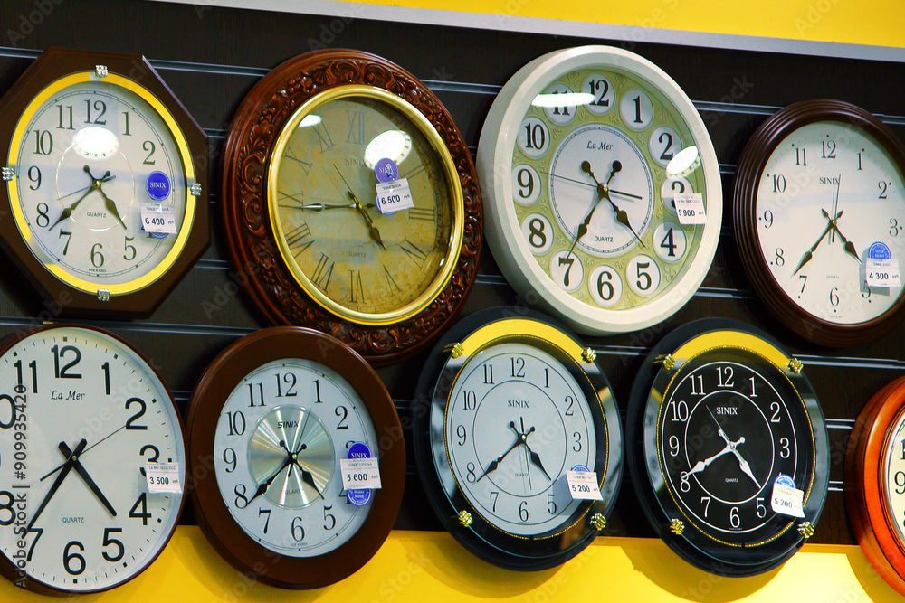 Wall clock. wrist hanging watch.BERLIN, GERMANY .Minute, second hands ...