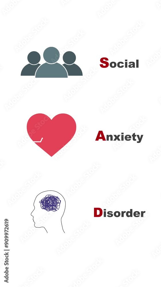 Vertical video: SAD themed animation. 3 symbols appearing on screen ...