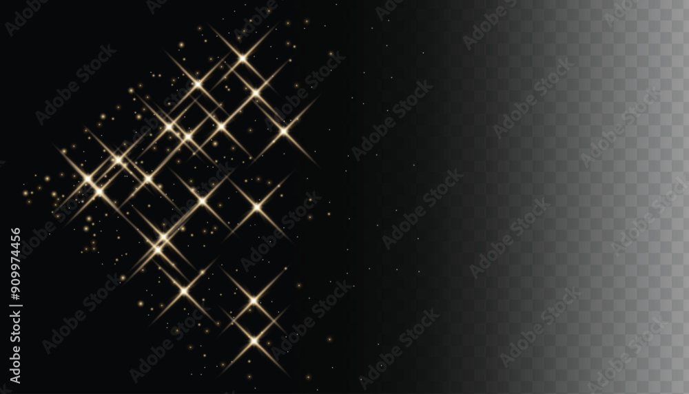 Sparkling magical dust particles. Flying particles of light. Christmas ...