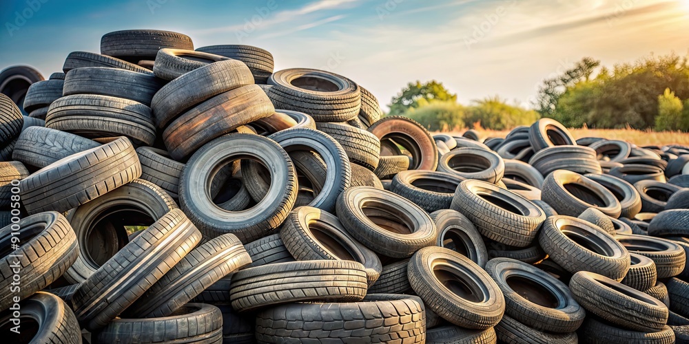 Pile of old tires on background, tires, stack, rubber, recycling, waste, environmental, car ...