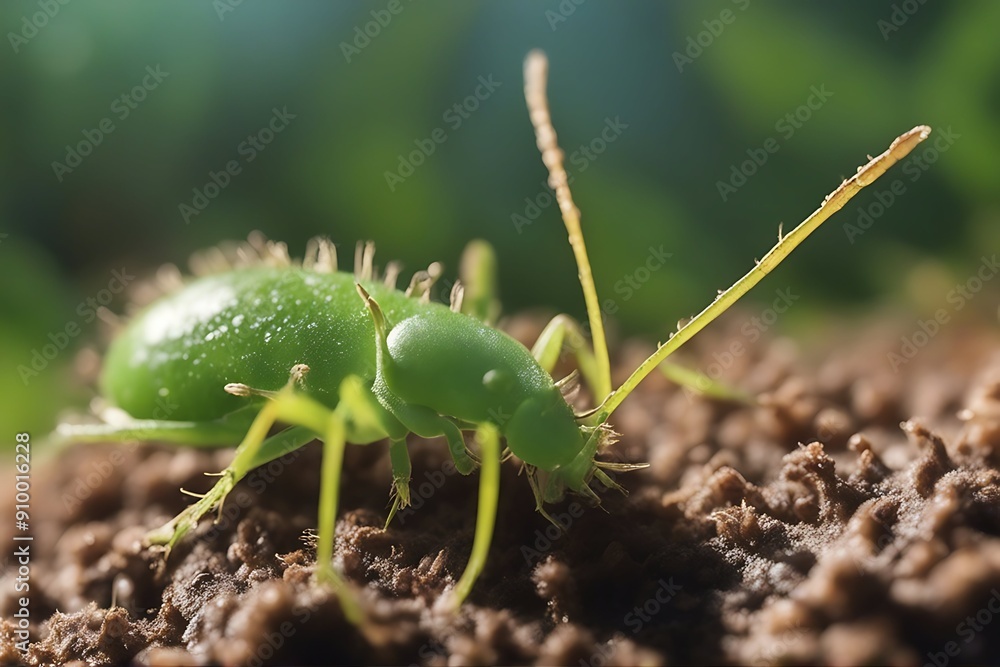 aphid infestation pest parasite larvae insect eating yellow sucking ...
