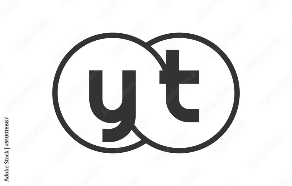 YT business company emblem with outline rounds and letters y t. Logo ...