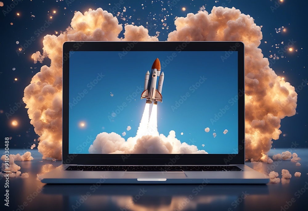 blue business input flat screen mag ai future promoting fly light ...