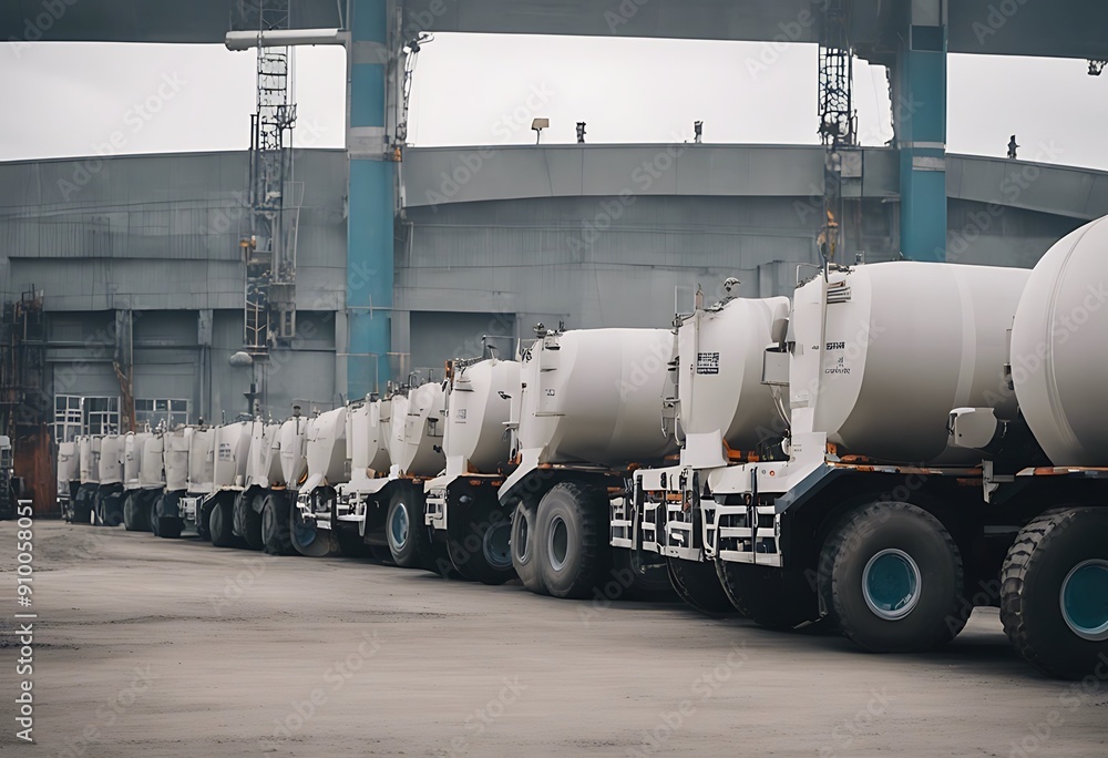 mixer heavy trucks concrete loaded deficiency waiting batching mixing ...