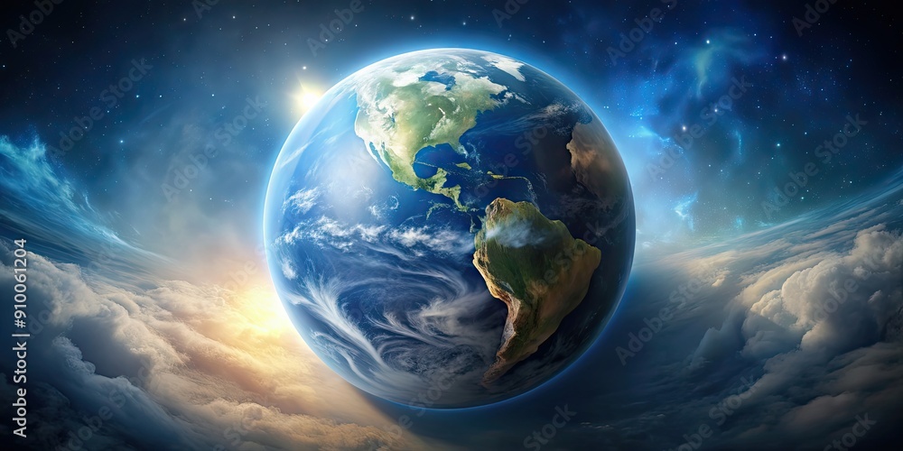 of Earth surrounded by a protective ozone layer, celebrating World ...