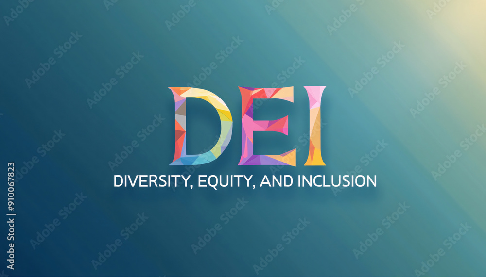Colorful Diversity, Equity, and Inclusion (DEI) Banner with Geometric ...