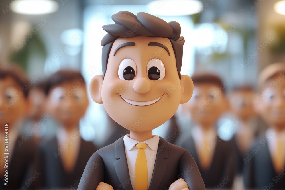 A 3D animation illustrating a group of customers expressing happiness ...