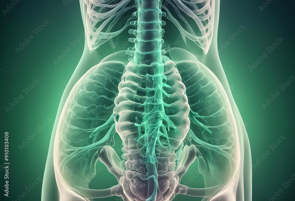 X-ray images of the pelvic bones and ribs Stock Illustration | Adobe Stock