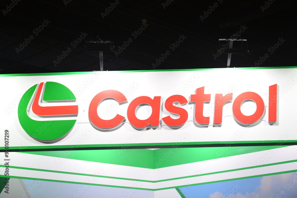 Castrol booth sign at Philippine commercial vehicle show in Pasay ...