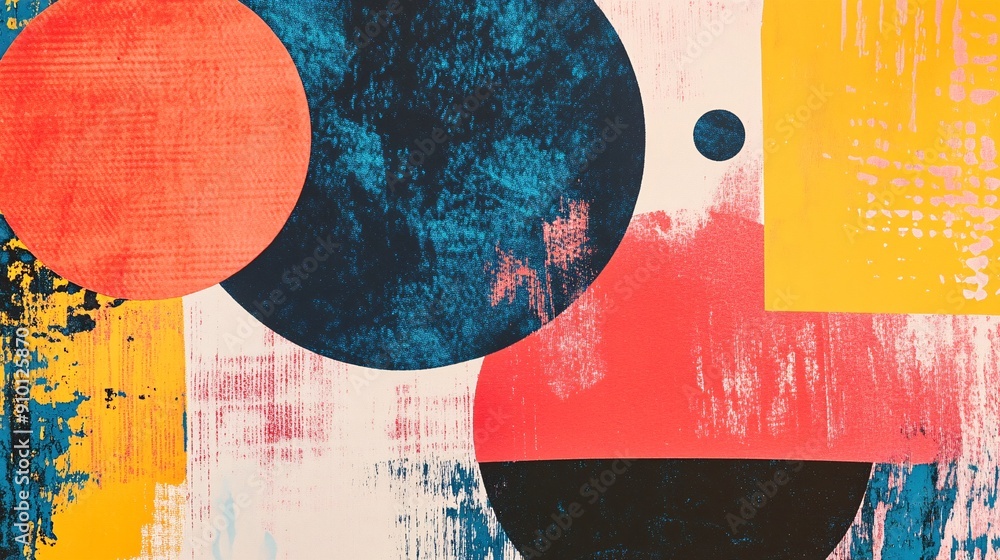 Abstract risograph designs with grainy textures and simple, bold forms ...
