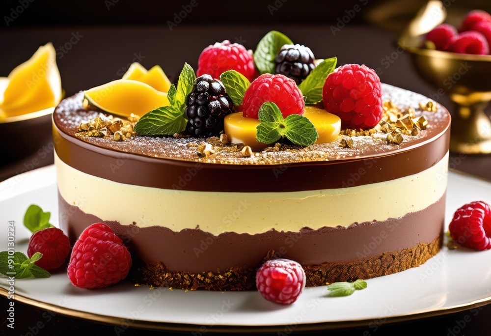 exquisite display lavish dessert masterpiece featuring decadent elegant ...