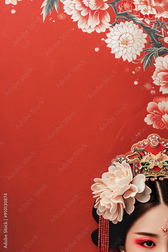 Chinese Opera Headdresses, border, background wallpaper, blank in the ...