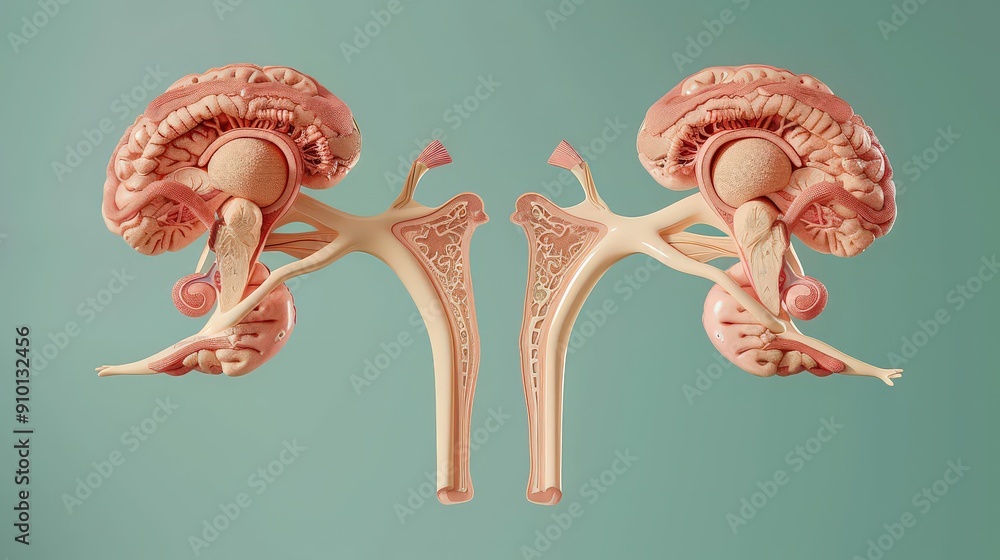 female reproductive system with other organ systems, highlighting key ...