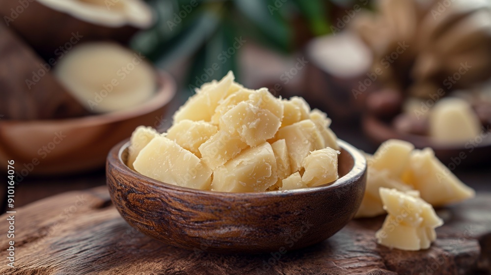 Cocoa butter, mango butter, kokum butter, natural emollients Stock ...
