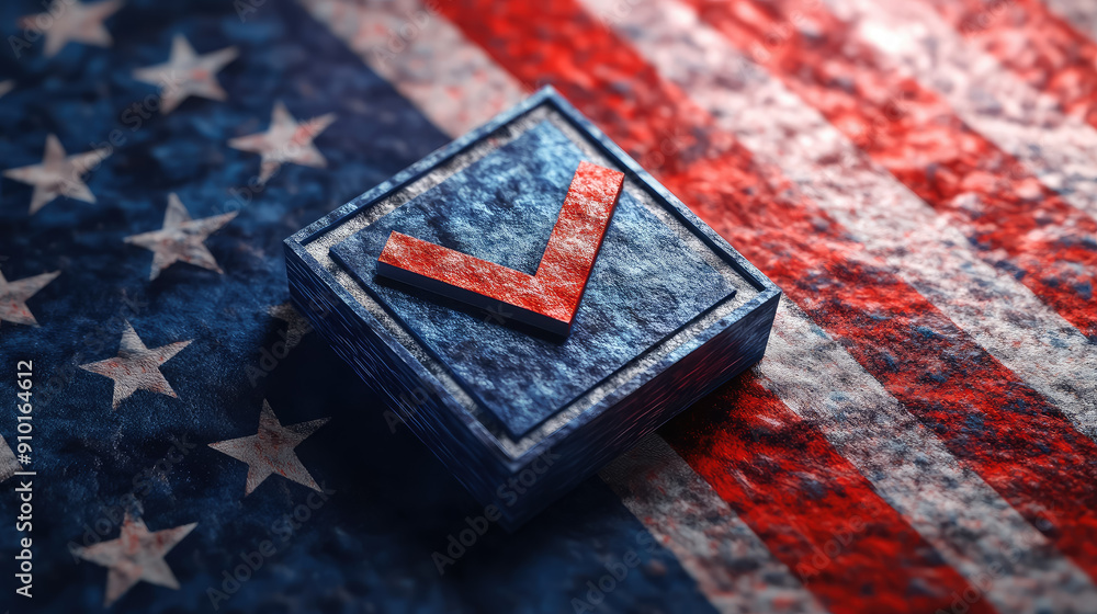 check box, American flag, pen, mark, vote, elections, tick, choice, USA ...