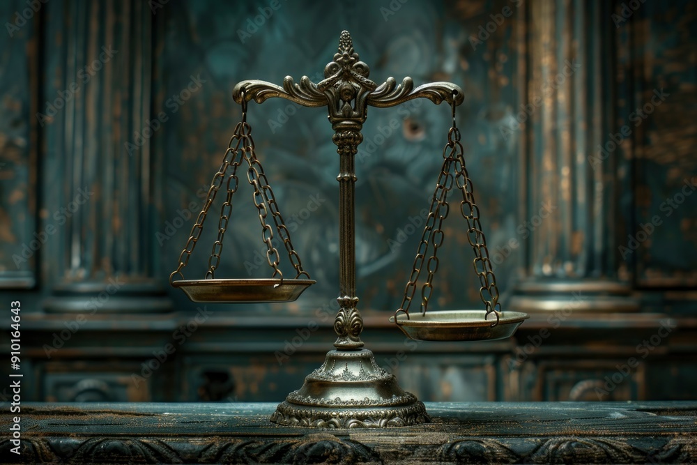 powerful image of golden scales against the backdrop of a large ...