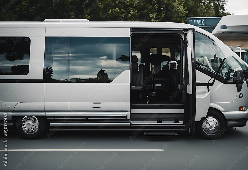 bus wheelchair access van row view body trip side auto heavy white ...