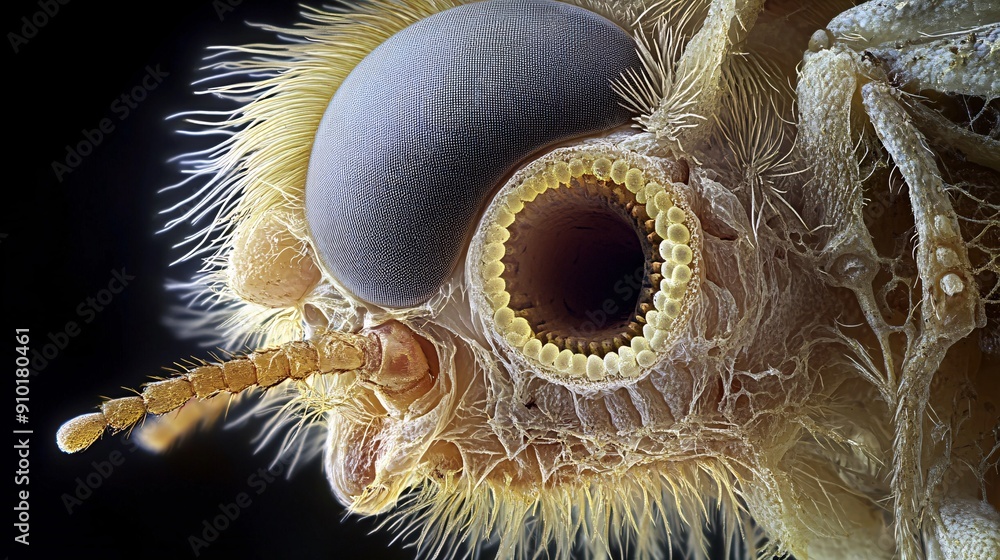 A high-resolution microscopic view of an insect's ovipositor reveals ...