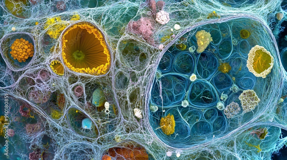 This detailed microscopic image captures the unique structure of a ...