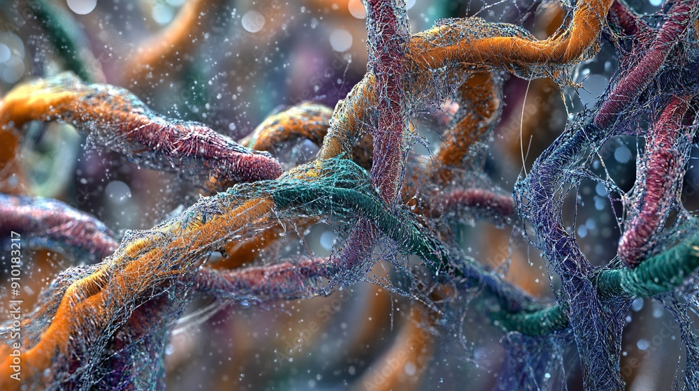 A detailed microscopic view unveils the complex world of microfibers ...