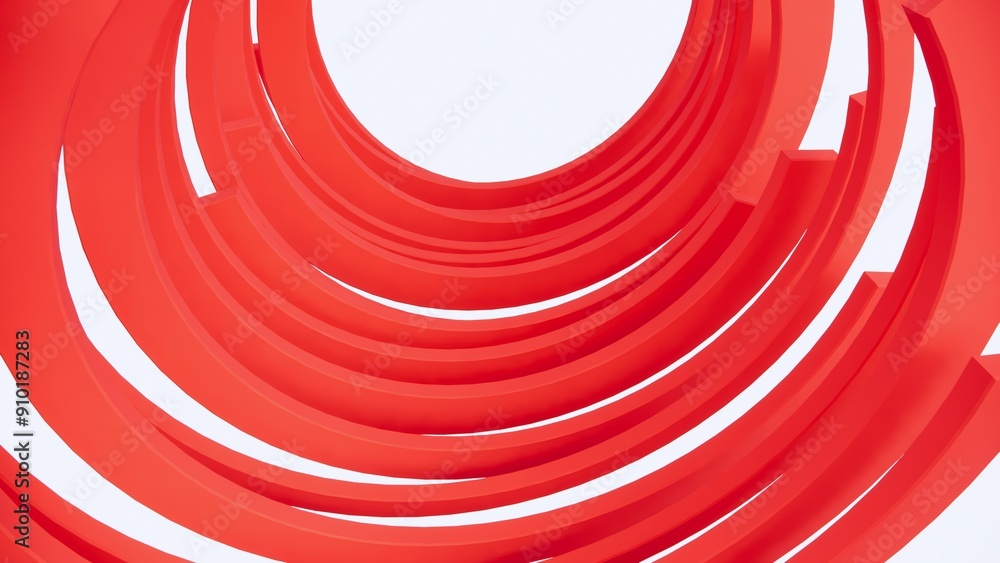 A 3D red spiral is a visually captivating geometric shape that winds ...