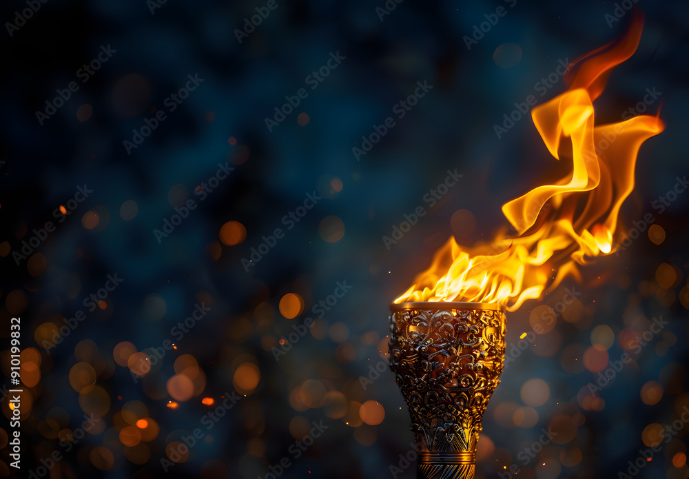 A mesmerizing digital illustration of the Paris 2024 Olympic torch ...