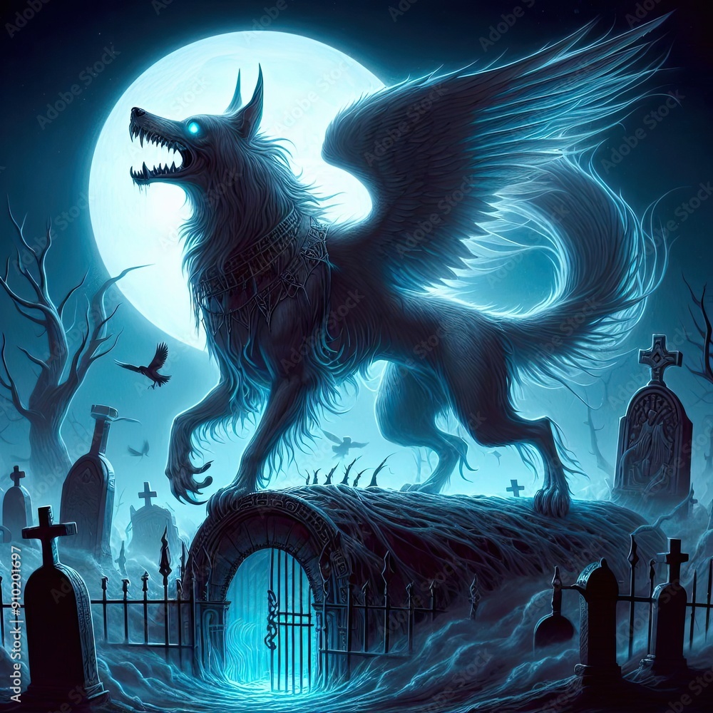 Gloomhound A spectral dog that guards the gates of the underworld Stock ...