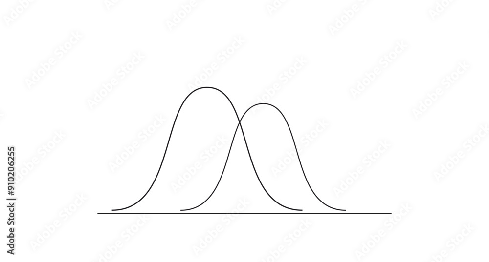 Bell curve graph. Gaussian or normal distribution graph. Probability ...