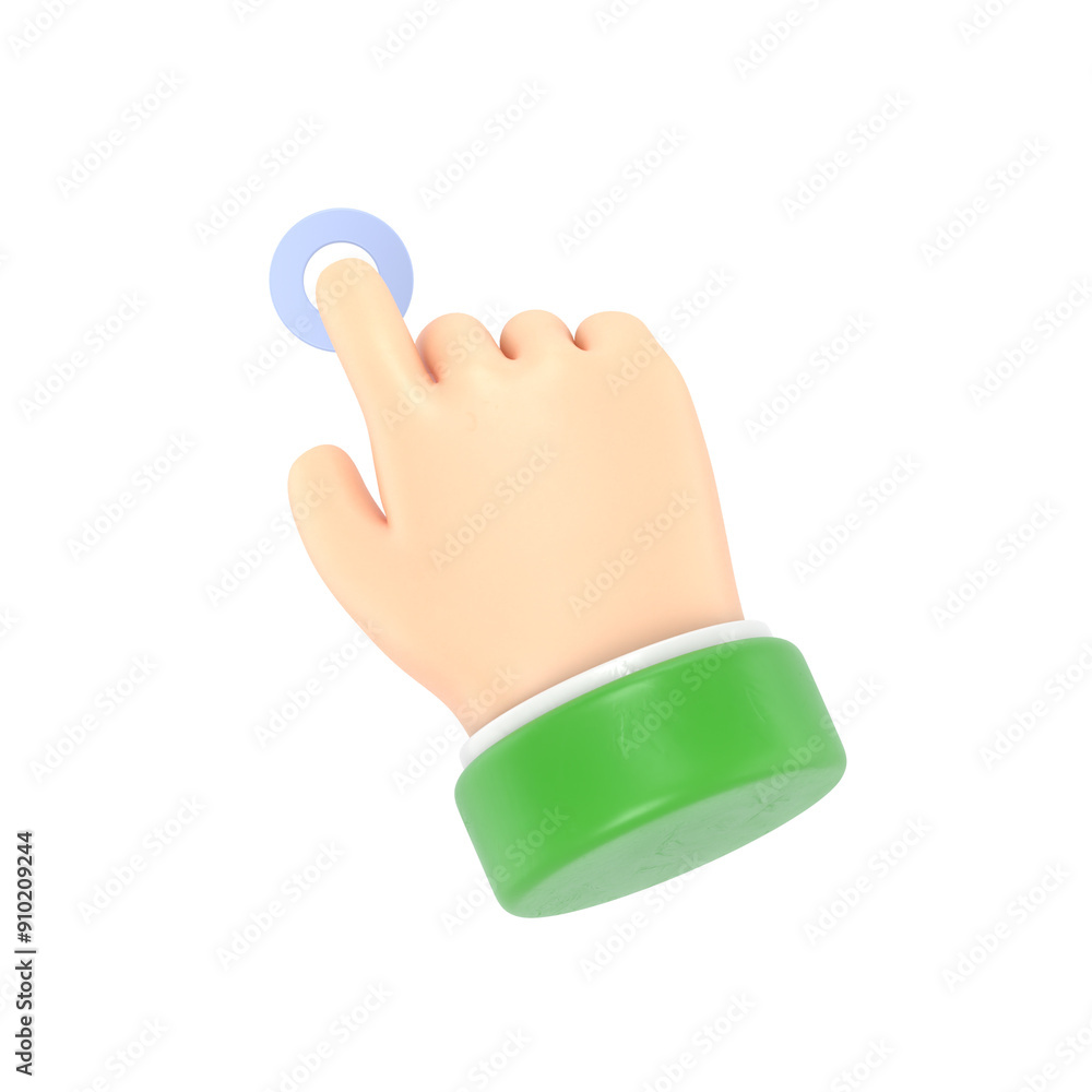 Transparent Backgrounds Mock-up. 3D illustration hand Touch Button ...