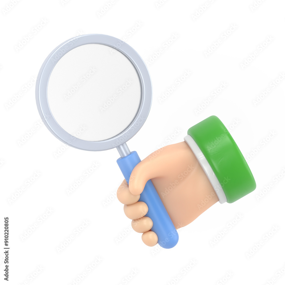 Transparent Backgrounds Mock-up. Businessman hand holding a magnifying ...