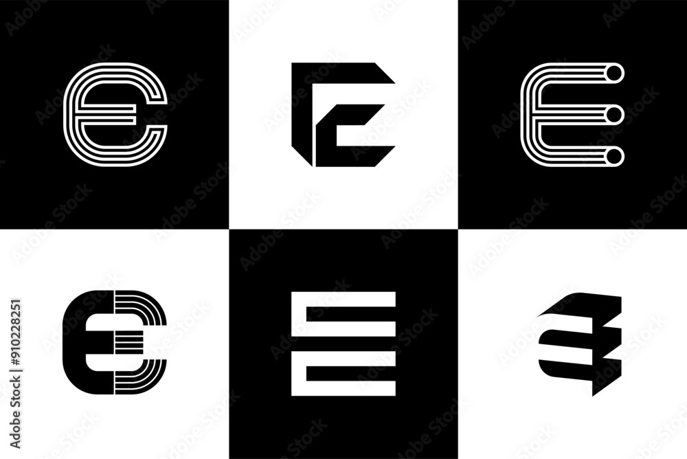 Letter E font design, vector illustration, high quality and standard ...