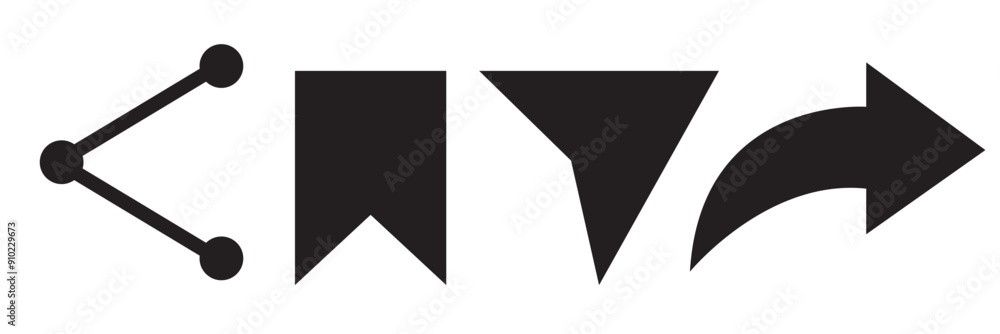 Share icon set. Arrow symbol, Reply send forward icons button. Send message icon. External Link ...