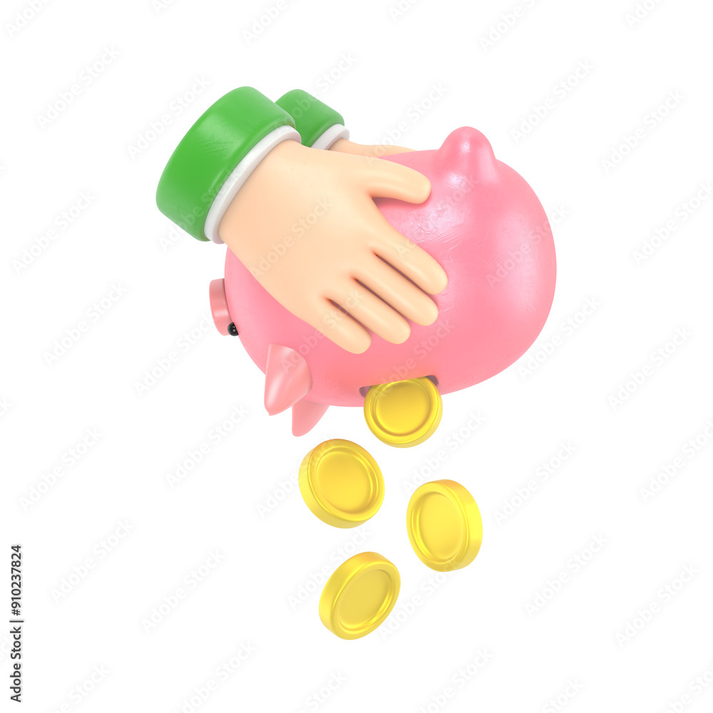 Transparent Backgrounds Mock-up. Human in hands shaking piggy bank ...