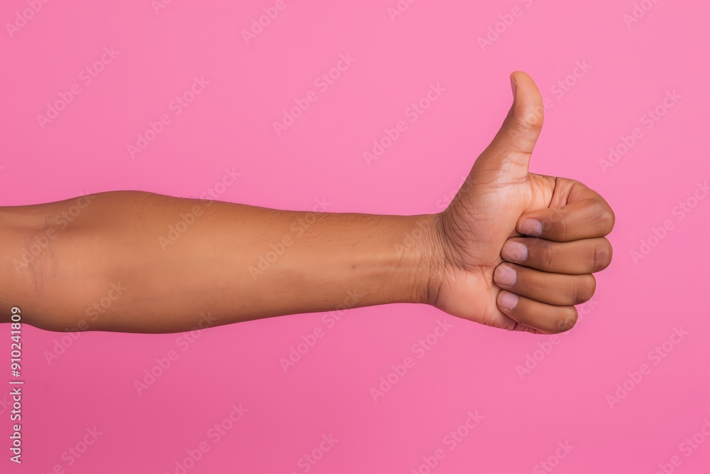 Thumbs up gesture with confirmation checkmark, positive response Stock ...