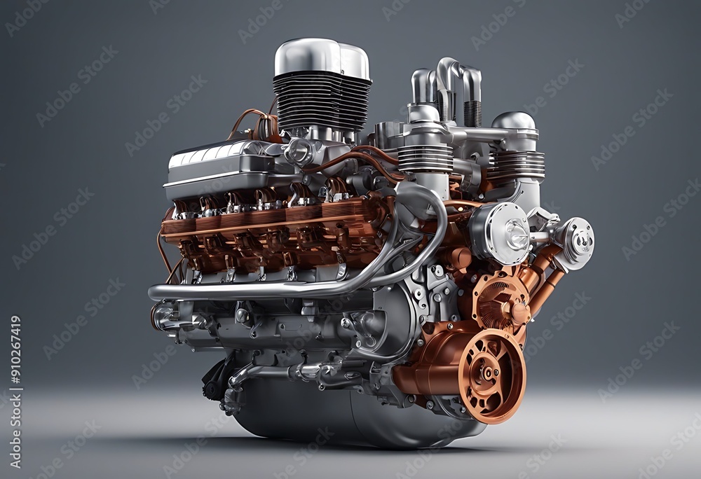 rod hot isolated engine render d car power supercharger three ...