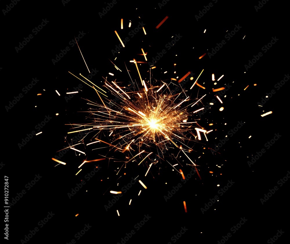 Sparkling Fire Spark Abstract Effect. Bright and dynamic fire sparks ...
