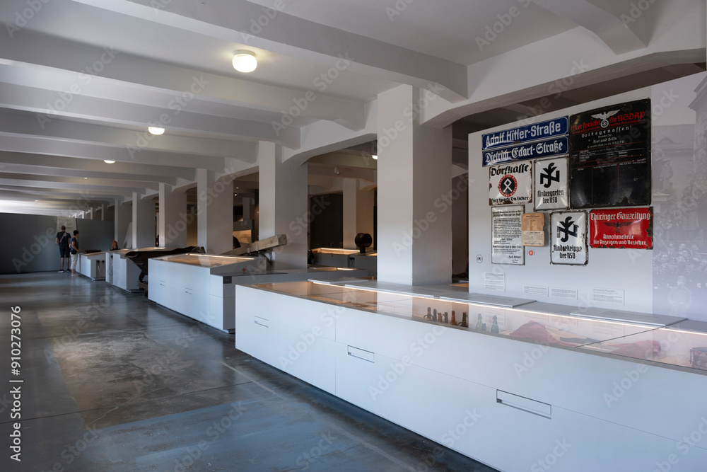 Old propaganda and street signs in Museum concentration camp Buchenwald ...