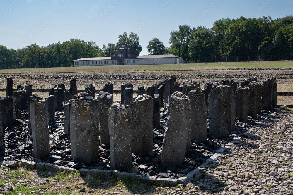 Memorial stones to the murdered Sinti and Romany Gypsies on the site of ...