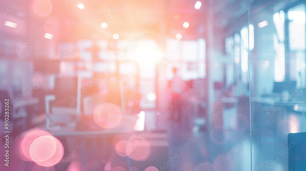 Blurred office background with bokeh lights. Abstract image with bokeh ...