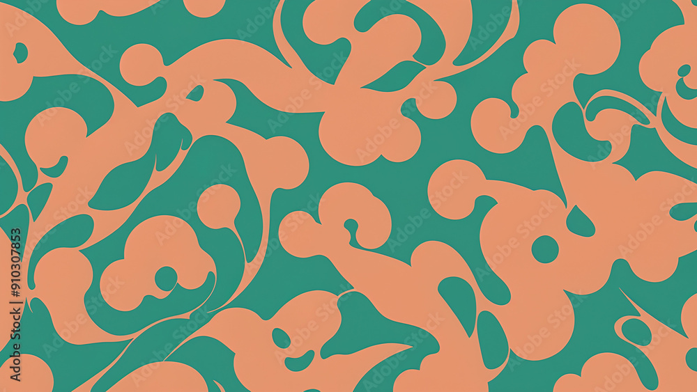 Seamless abstract wallpaper: psychedelic swirl pattern featuring ...