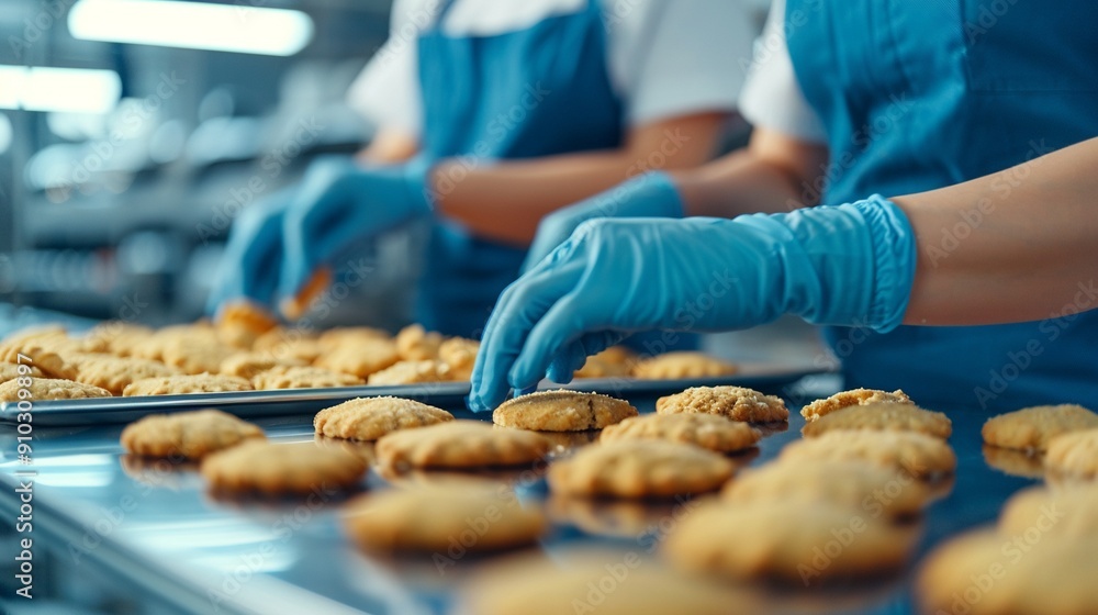 Factory workers mixing large batches of Christmas cookie dough ...