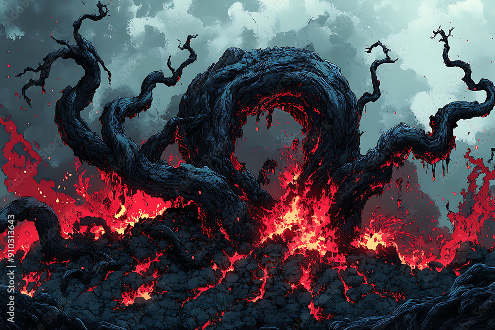 horror concept art design ,Digital fantasy painting of Wizards Battling ...