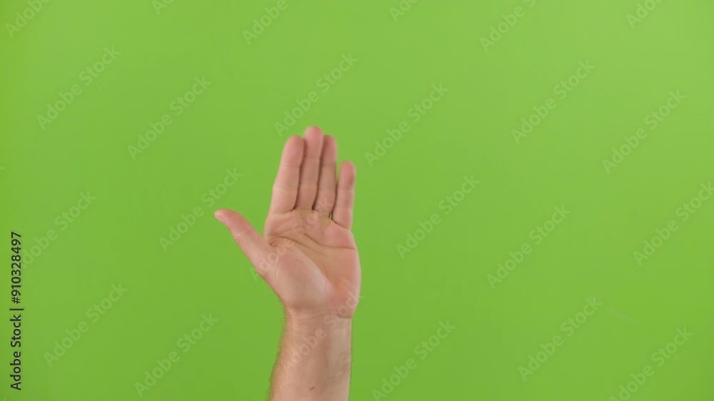 Waving Hand Emoji. Man Gesturing Hello, Hi, Bye. Male Hand Showing Sign ...