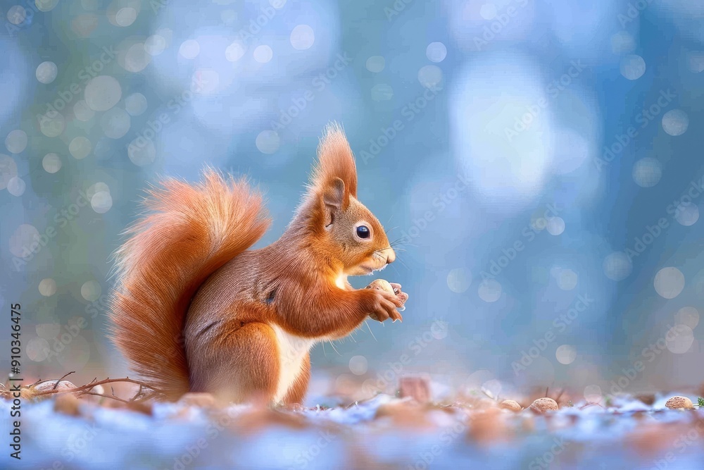 Red squirrel close-up. Beautiful simple AI generated image in 4K ...