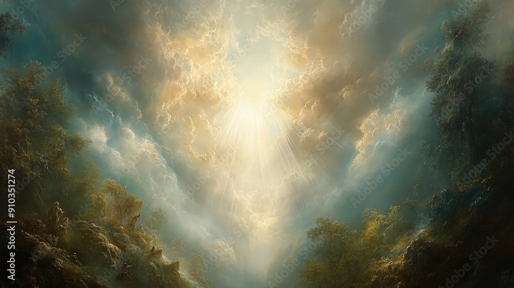 Powerful Depiction of the Parting of the Heavens with Radiant Light ...