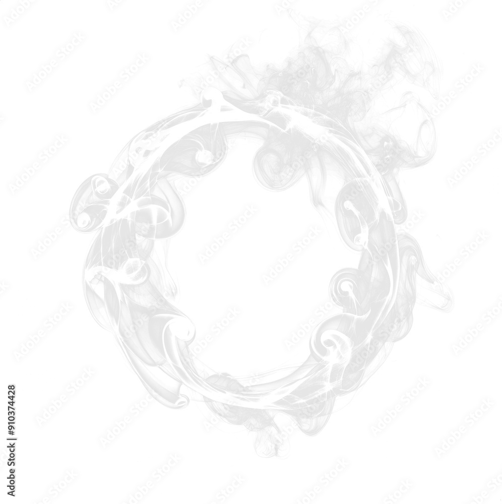 Letter O made of smoke. White smoke alphabet collection with numbers ...