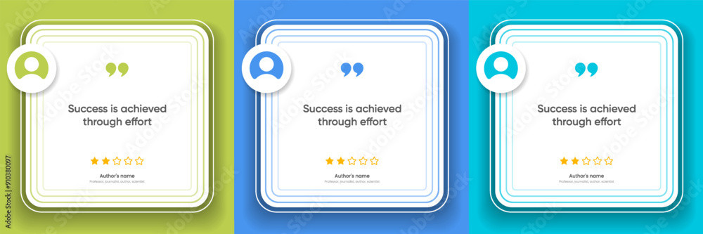 3D bubble testimonial banner, quote, infographic. Social media post ...