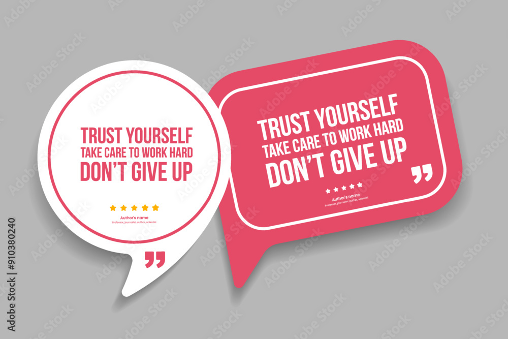 3D bubble testimonial banner, quote, infographic. Social media post ...